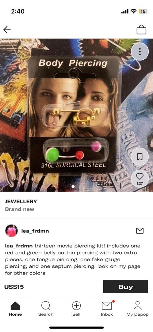 RARE THIRTEEN MOVIE deadstock piercing, Hobbies & Toys, Collectibles ...