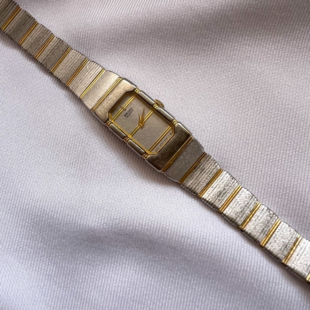 Seiko Two-Tone Rectangle Case Dainty Watch, Women's Fashion, Watches ...