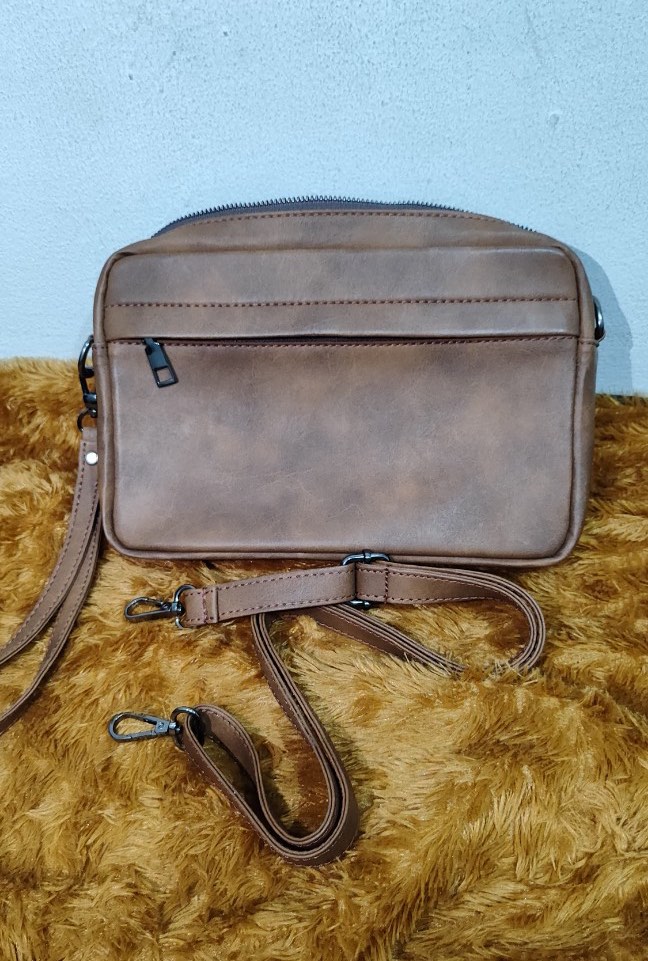 Tas Clutch / Tas Selempang / Tas Tangan Pria Kulit Premium - Cokelat, Fesyen Pria, Tas & Dompet ...
