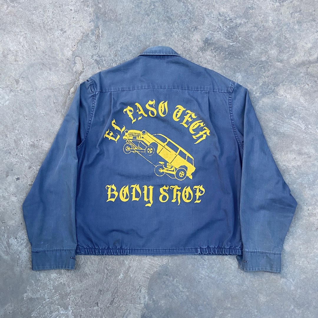 Vintage El Paso Tech Body Shop Zip Up Work Wear Jacket Boxy Crop fit ...