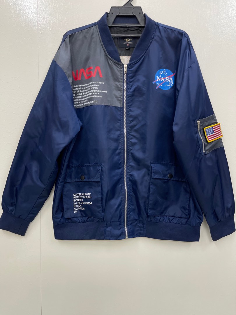 Apollo NASA Patches Slim Fit Bomber Jackets Windbreaker, Men's Fashion ...