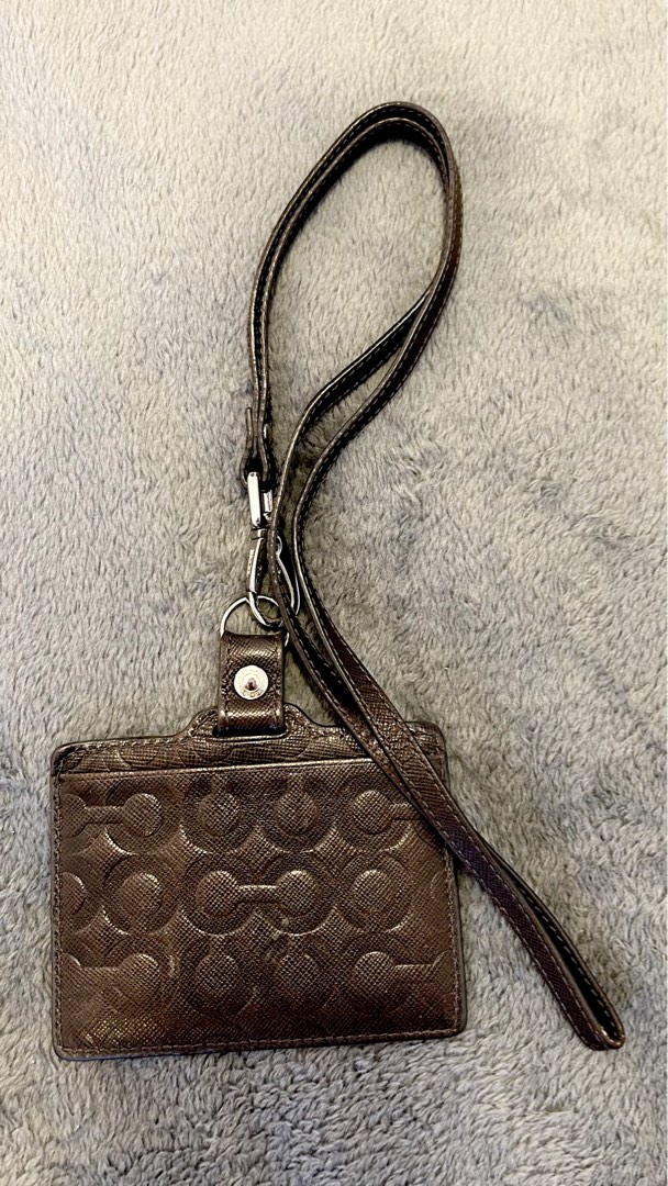 AUTHENTIC COACH ID LANYARD IN SIGNATURE CROSSGRAIN LEATHER, Luxury ...