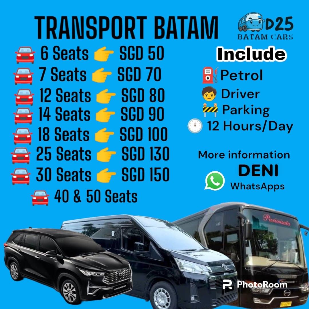 Rent car Batam | Private Driver | Batam Van | Batam Transport | Sewa ...