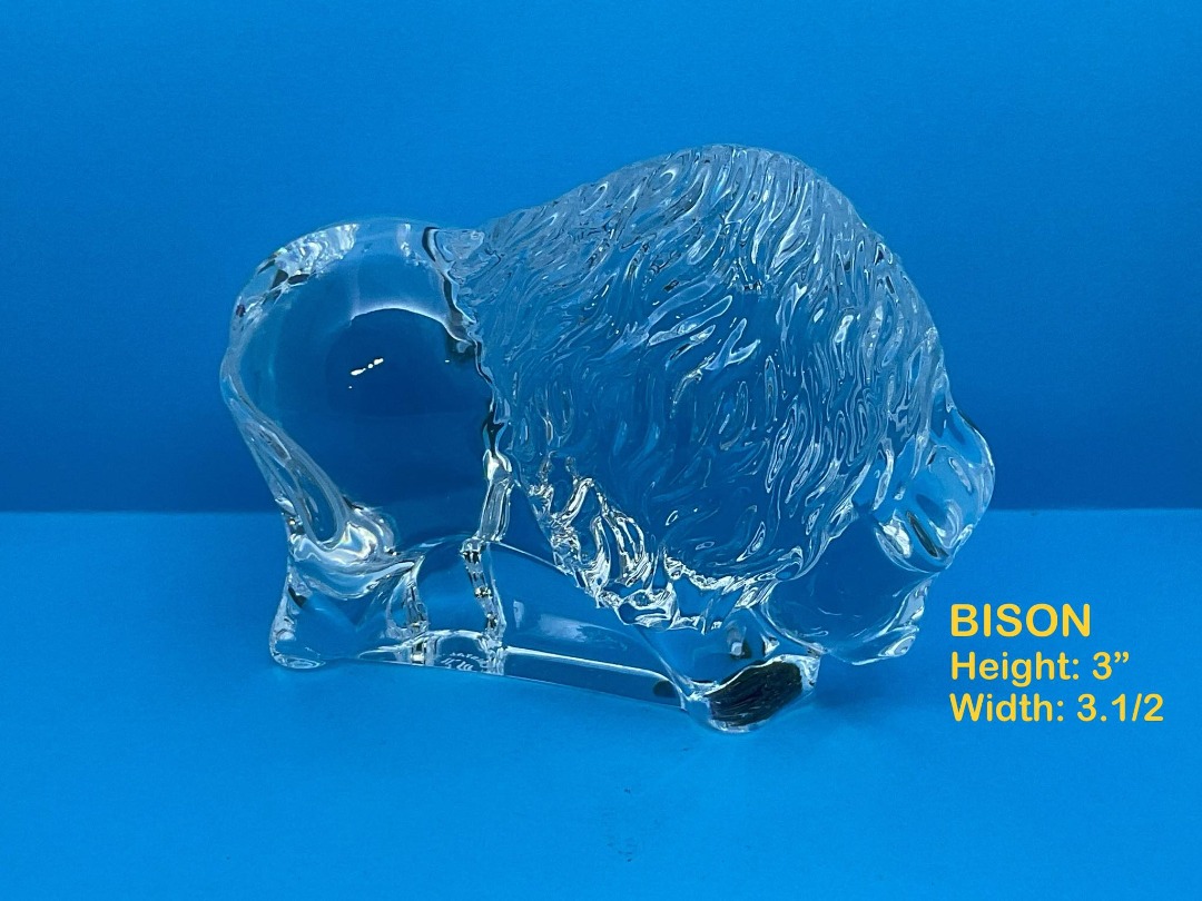 Bison (Buffalo) Crystal Figurine by RCR (Royal Cristal Rock Italia ...
