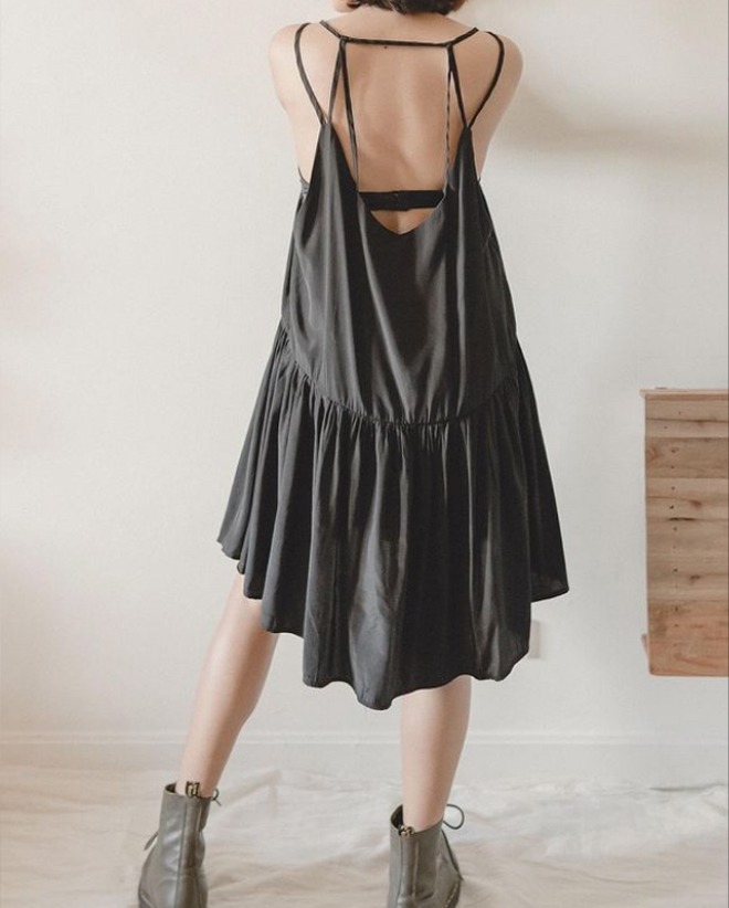 Black Low Back Dress, Women's Fashion, Dresses & Sets, Dresses on Carousell