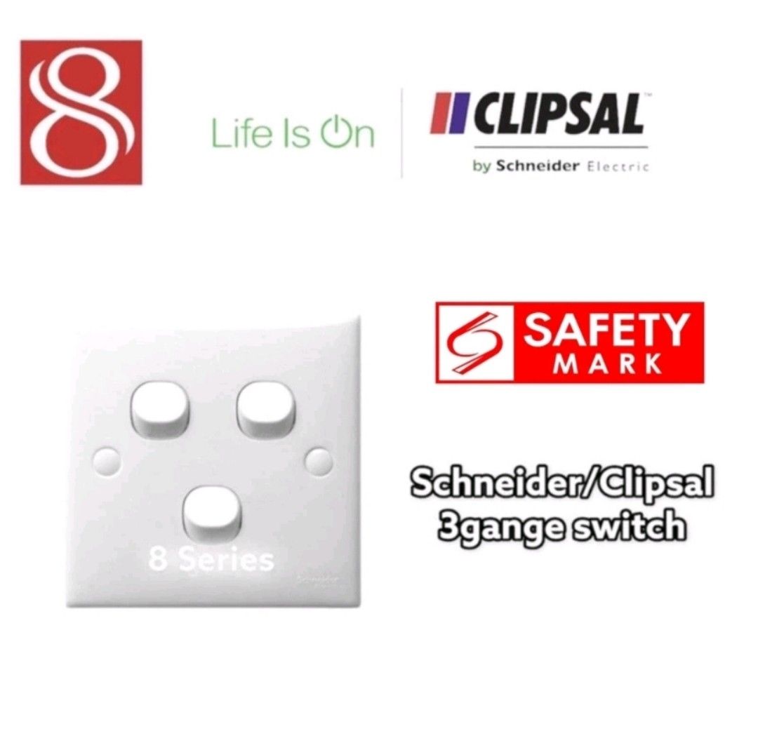 Clipsal/ Schneider 13A /3 Gang 1 way switch, TV & Home Appliances ...