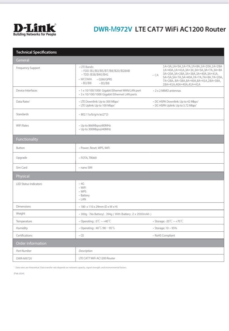 D-Link 4G/5G Sim Card Router with RJ11 Telephone Port VOLTE Call | CAT ...