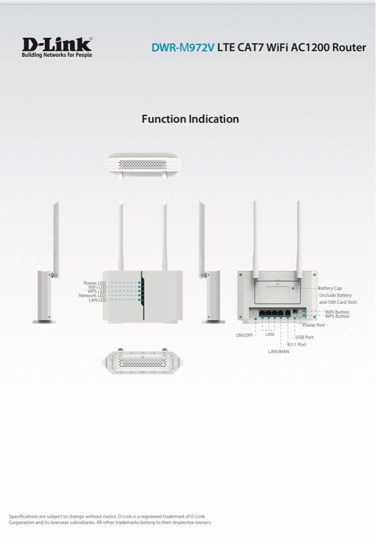 D-Link 4G/5G Sim Card Router with RJ11 Telephone Port VOLTE Call | CAT ...