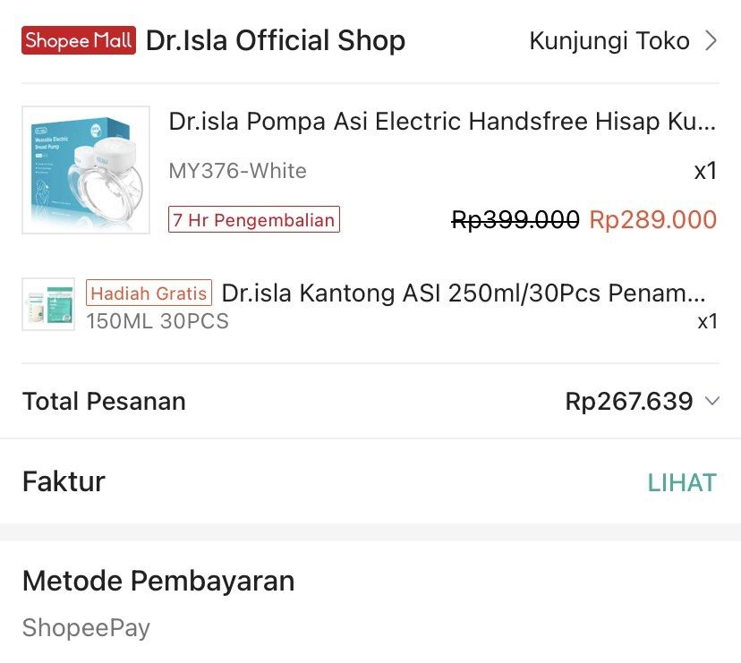Dr Isla Pompa Asi Electric Handsfree MY376 White, Bayi & Anak ...