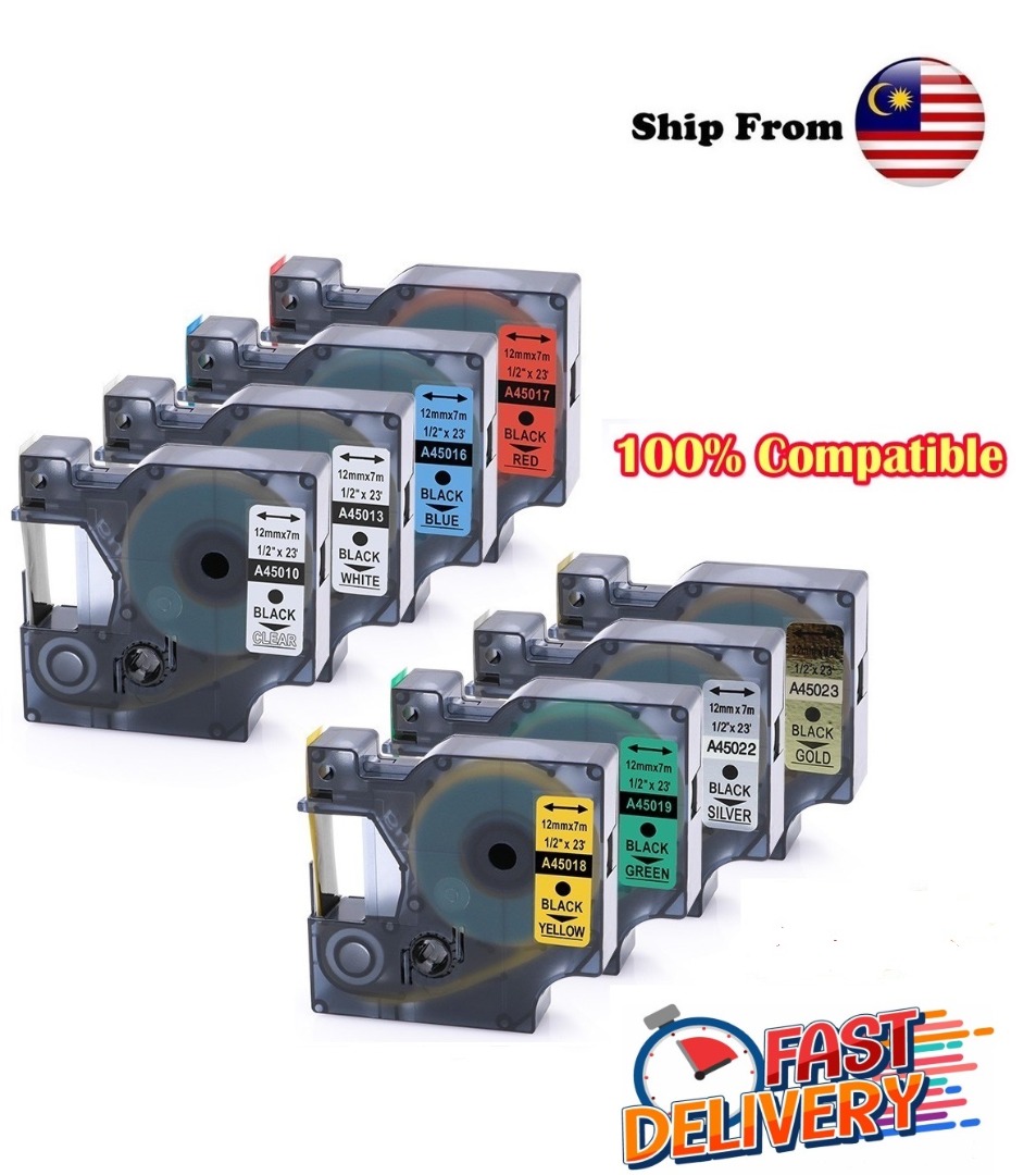 Dymo Compatible Tape Label Sticker Marker D1 Tag 40913 45010 45013 ...
