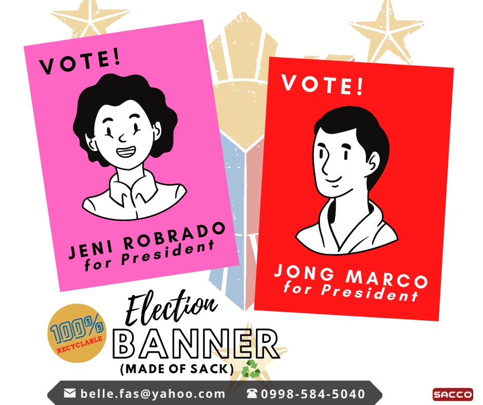 Election banner Sako banner Laminated sack banner tarpaulin, Hobbies ...