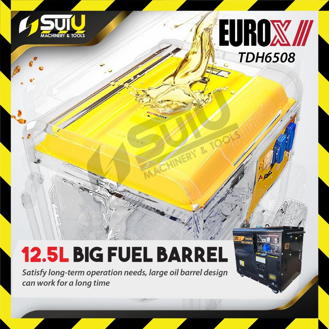 EUROX TDH6508 406CC Diesel Generator / Penjana with wheel 5.0kVA, Furniture & Home Living, Home ...