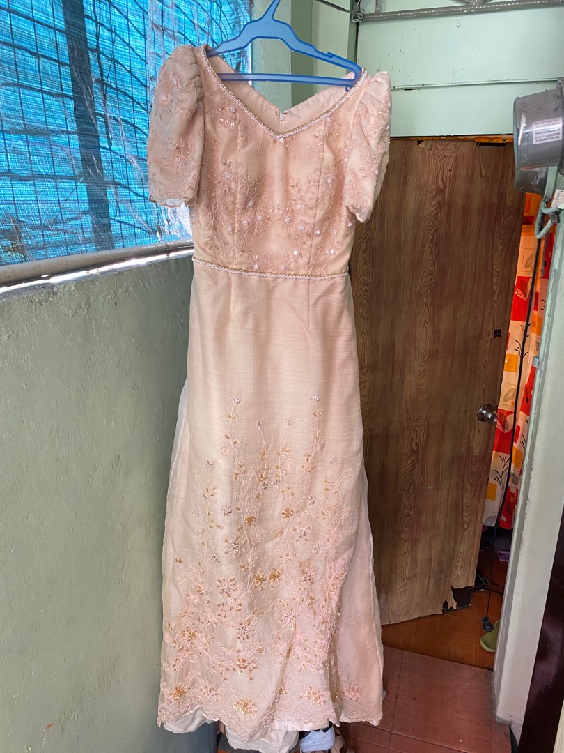 Filipiniana Gown Pina, Women's Fashion, Dresses & Sets, Traditional ...