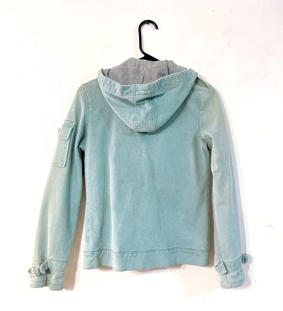 GAP Light Blue Denim Hooded Jacket, Women's Fashion, Coats, Jackets and ...