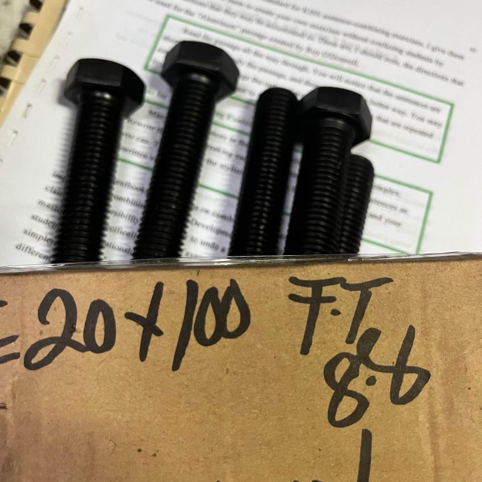 Gr8.8 Hi-Tensile Hex Bolt Full Thread M20 Big sizes Black Construction ...