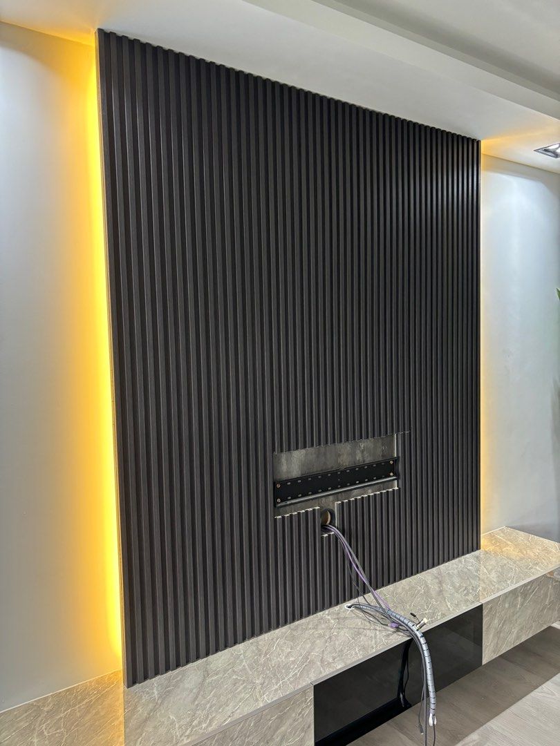 Grey fluted wall panel 15mm, Furniture & Home Living, Home Decor, Other ...