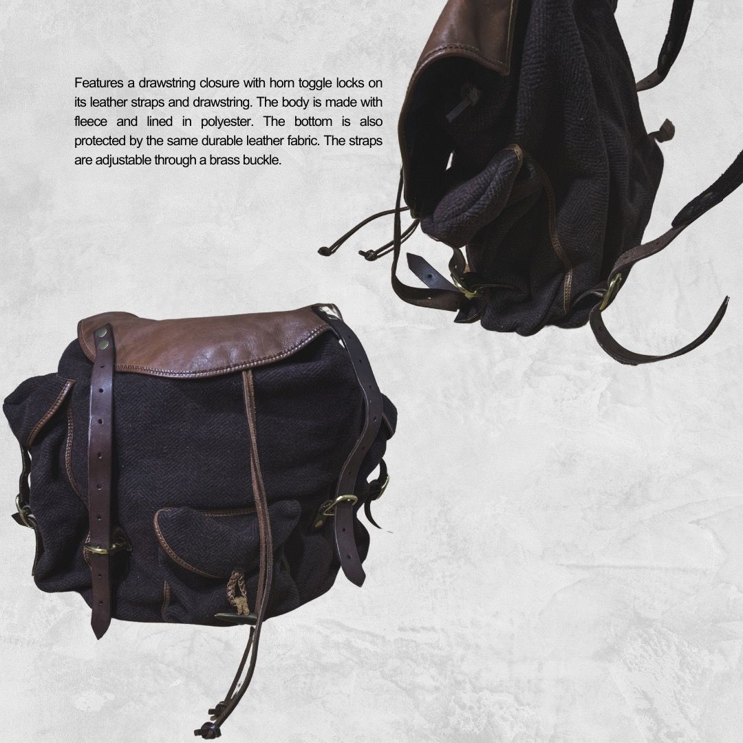 Initial HK Sample Leather and Tweed Jumbo Travel Backpack, Men's ...