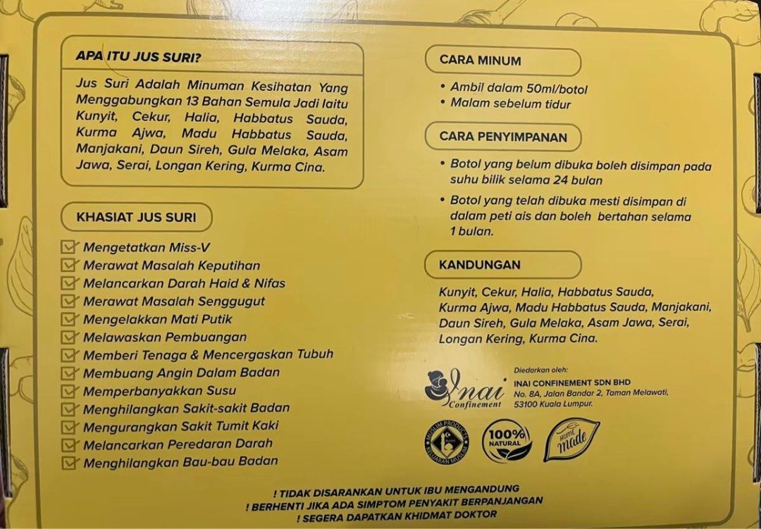 Jus suri pantang, Health & Nutrition, Health Supplements, Health Food ...