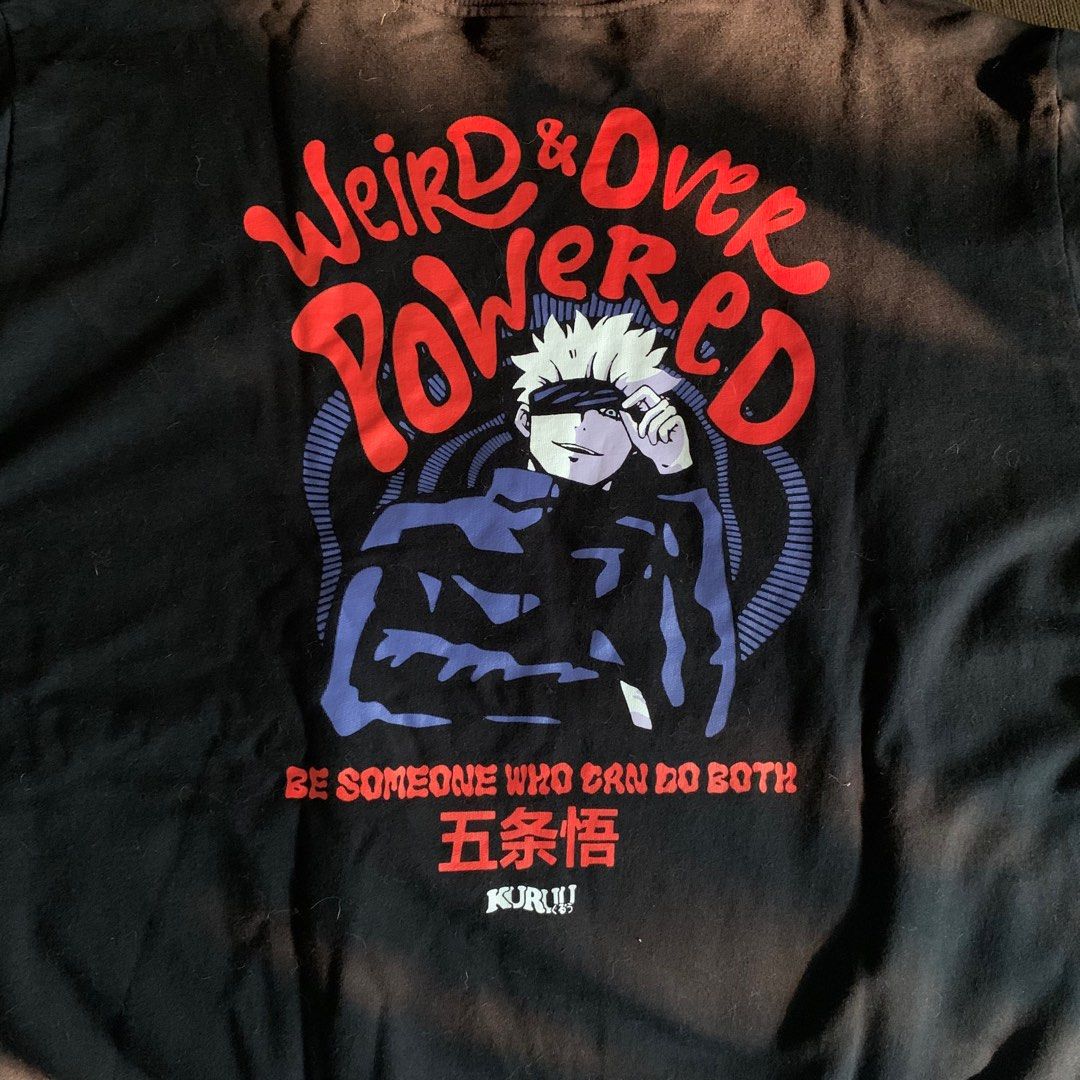 KURUU Satoru Gojo Weird & Over Powered Black Anime Sweater Hitam ...