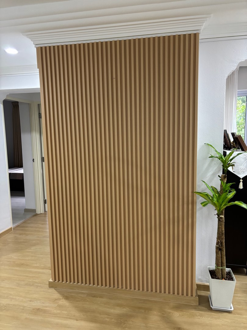 Light brown fluted wall panel 24mm, Furniture & Home Living, Home Decor ...