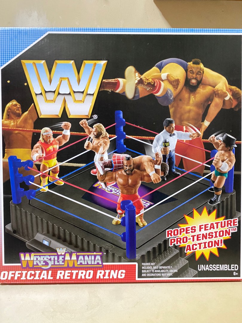 Mattel WWF WWE WrestleMania Offical Retro Ring for Retro Series Figures Brand New, Hobbies ...