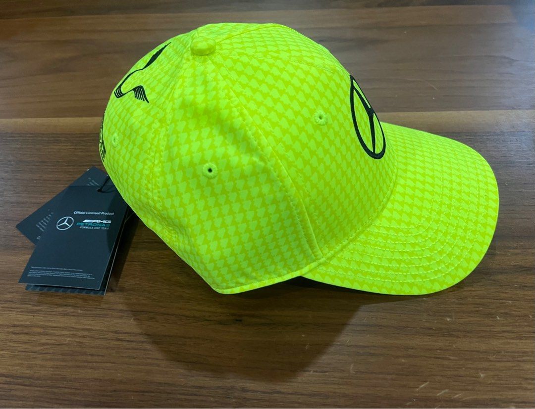 Neon yellow Mercedes PETRONAS F1 cap, Men's Fashion, Watches ...