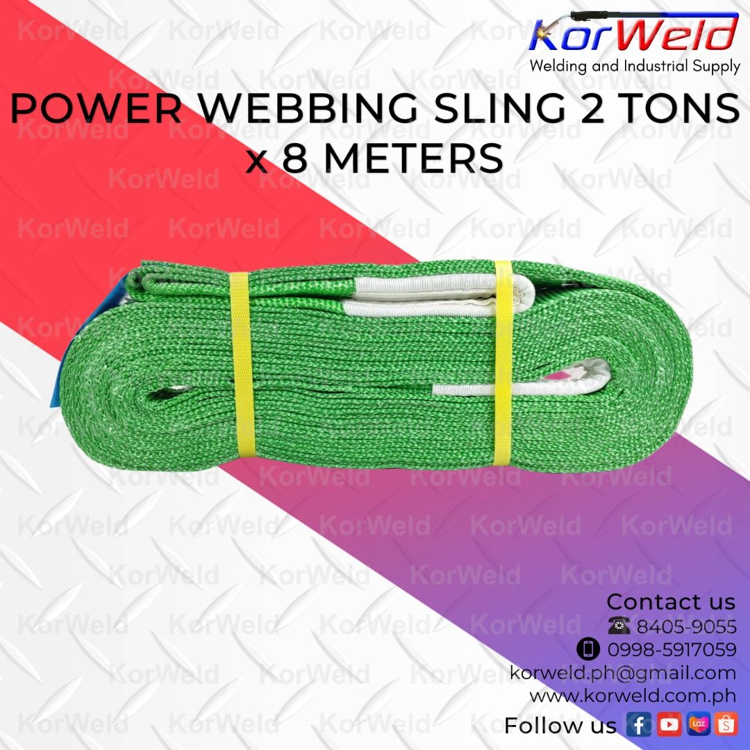 Power Webbing Sling 2 Tons x 8 Meters, Commercial & Industrial, Construction Tools & Equipment ...