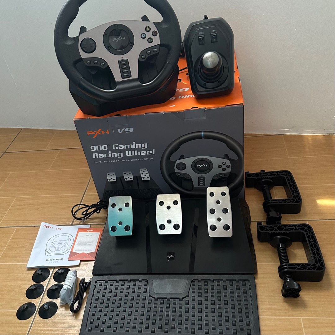 PXN V9 Steering Wheel Set (MEETUP ONLY), Video Gaming, Gaming ...