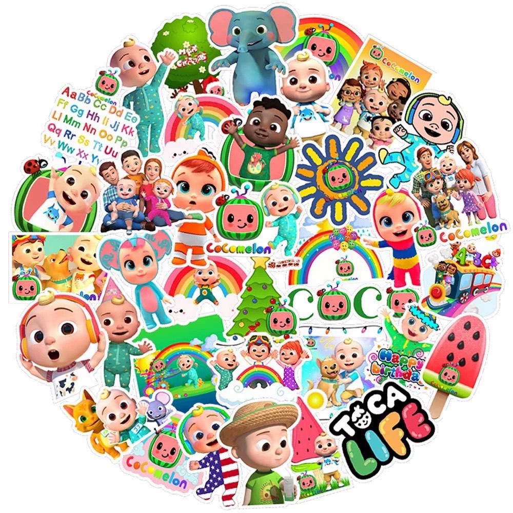 [Ready Stock] 50PCS/Pack Cocomelon Family and Friends Cute Stickers(Any ...