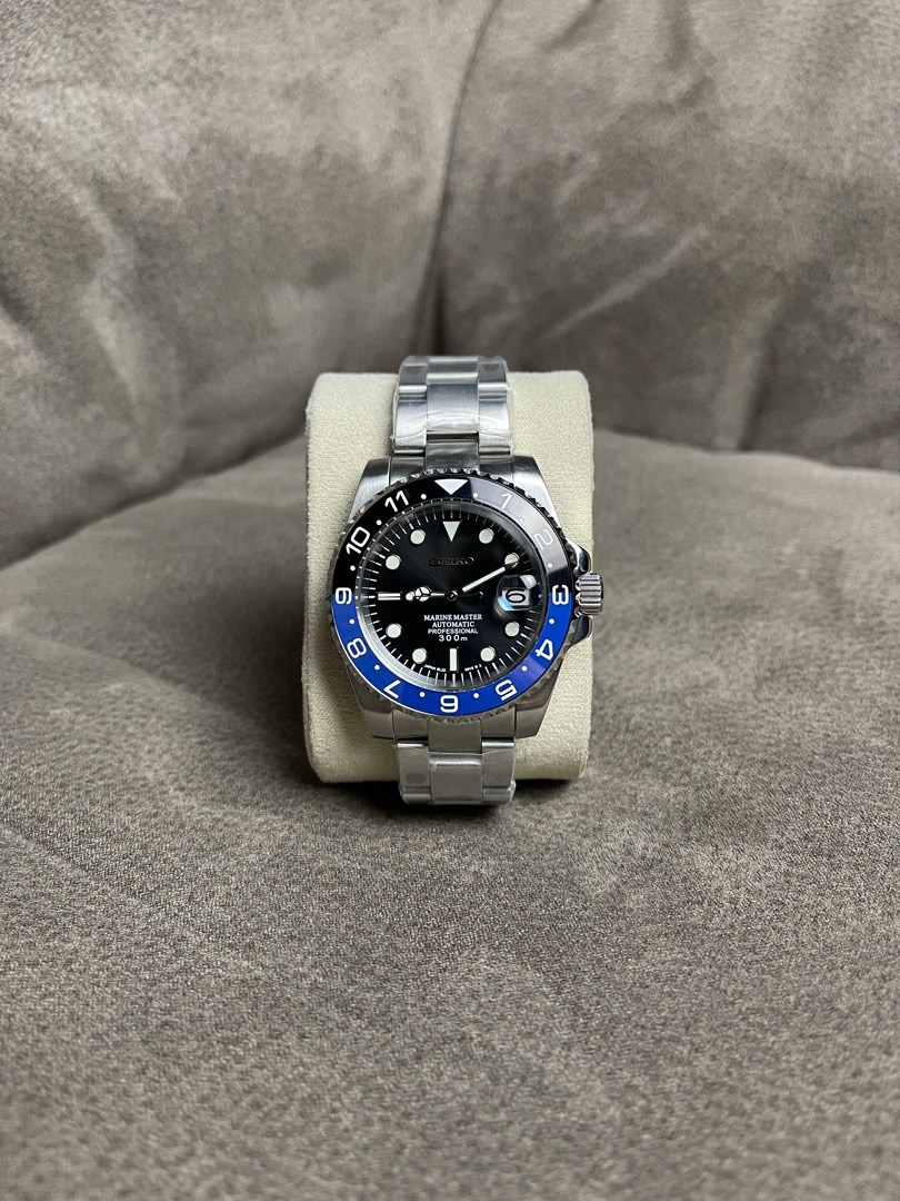 Seiko Marinemaster Mod Batman, Men's Fashion, Watches & Accessories ...