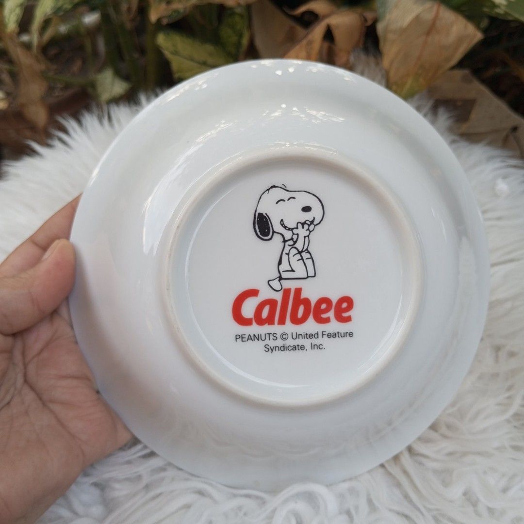 SNOOPY Peanuts Calbee Cereal Bowl Plate, Furniture & Home Living ...