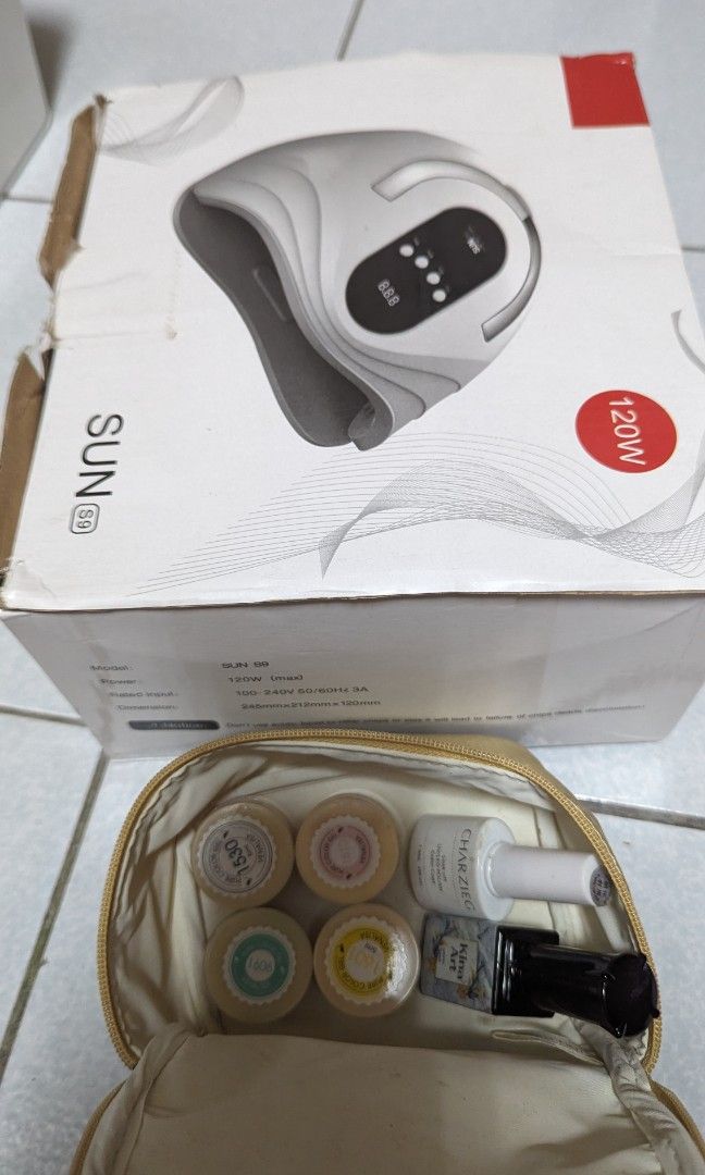 Sun s9 120w 光療指甲 光療燈 手腳都可使用 含色膠 封層 底膠, 香水、美妝、保養, 美甲、手部保養在旋轉拍賣