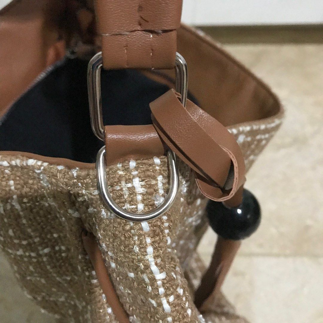 Tas Tweed Hobo Bag Warna Coksu (baca diskripsi), Fesyen Wanita, Tas ...