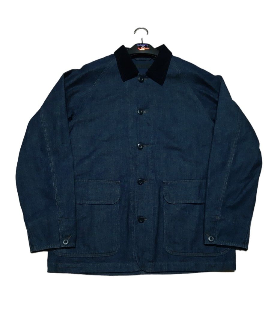 Uniqlo denim Utility Work Jacket, Fesyen Pria, Pakaian , Baju Luaran di ...