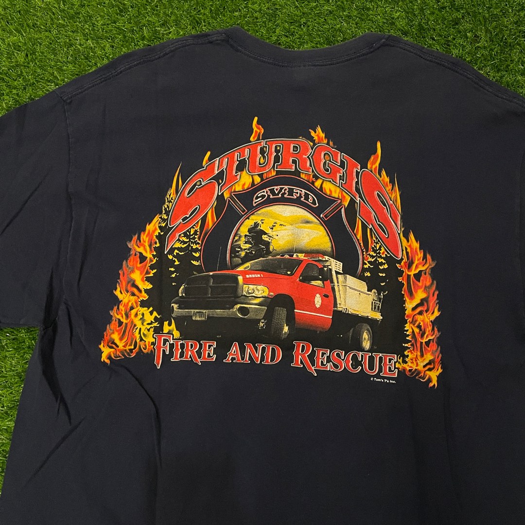 Vintage Sturgis Fire and Rescue Fire Department Mullet Tee, Men's ...
