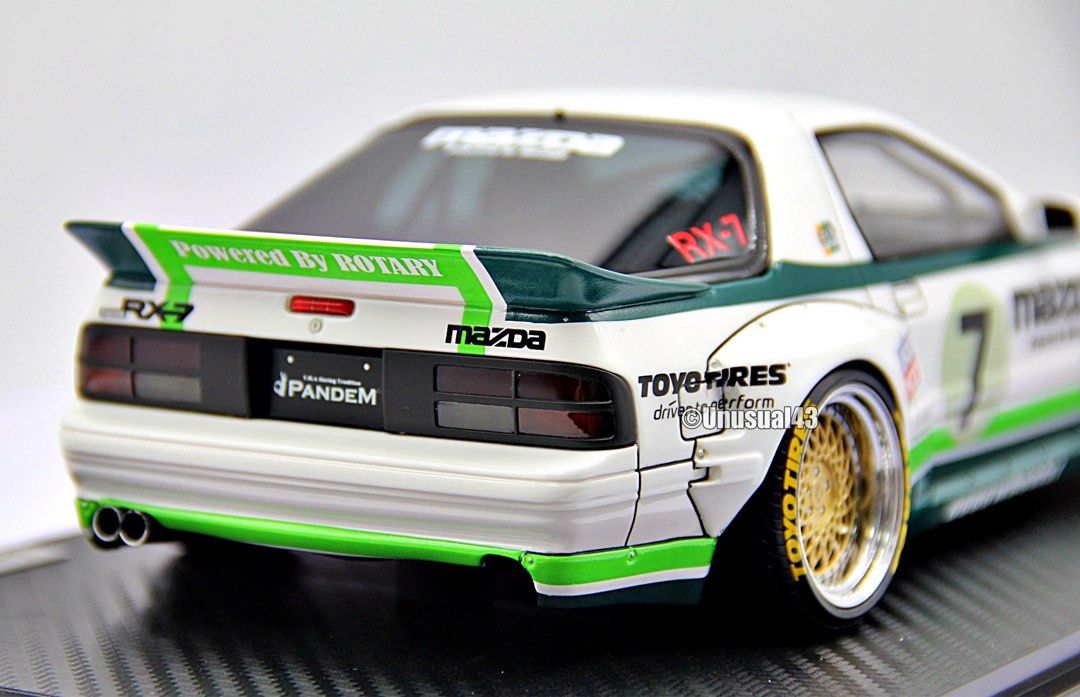 1/18 Ignition Model PANDEM RX7 (FC3S) White/Green, Hobbies & Toys, Toys & Games on Carousell