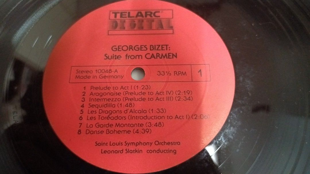 古典名盤 TELARC 發燒天碟 德版 LEONARD SLATKIN / SAINT LOUIS SYMPHONY ORCH., BIZET / GRIEG CARMEN / PEER ...