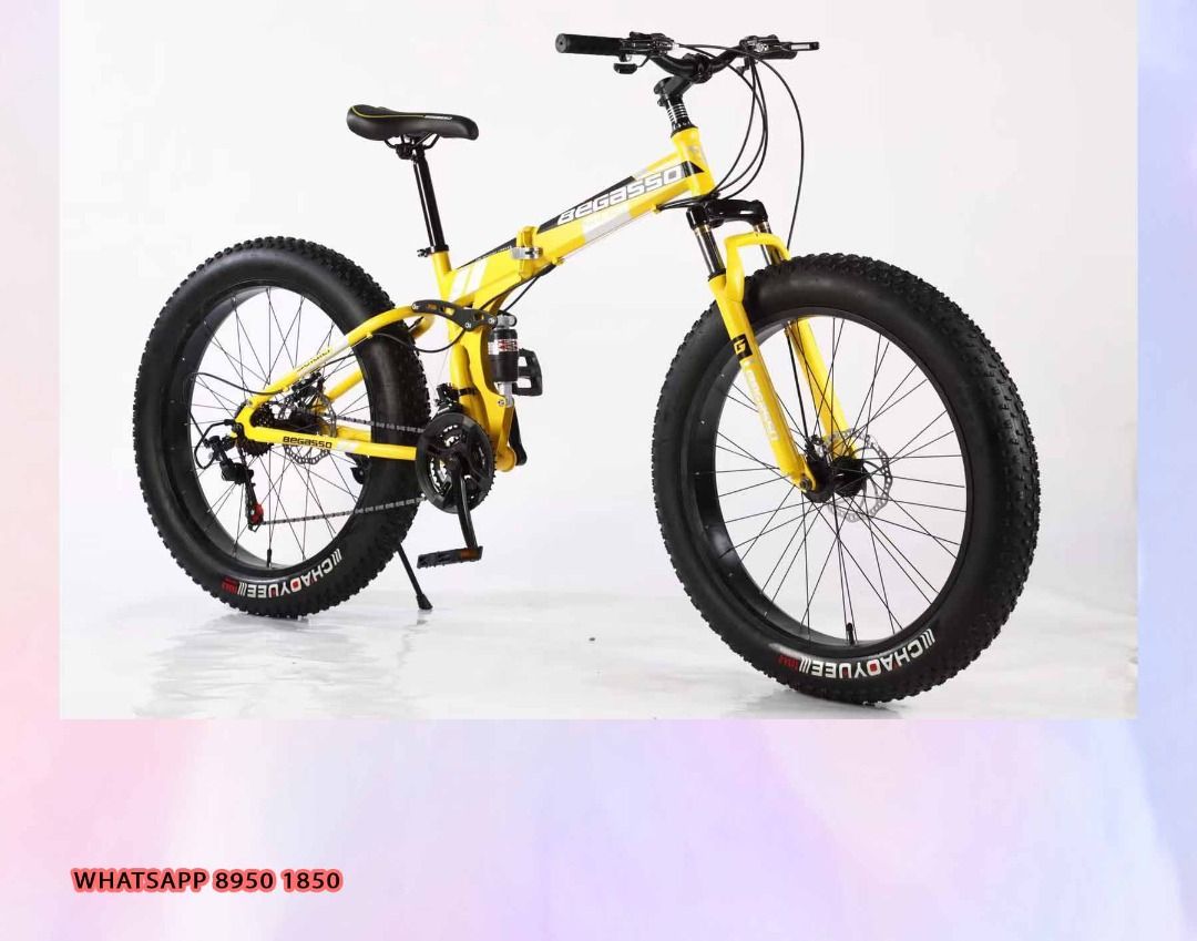 Begasso Foldable Fat bike 26 Inch 21 Speed Bicycles Fatbike Shimano ...