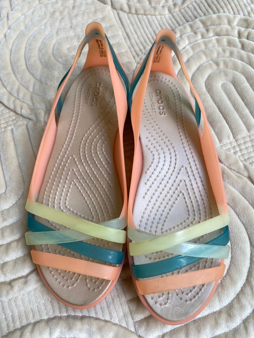 CROCS Iconic Comport Jelly Sandals, Women's Fashion, Footwear, Flats ...