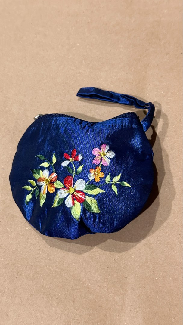 DARK BLUE Flower Coin Pouch Thailand Vietnam, Women's Fashion, Bags ...