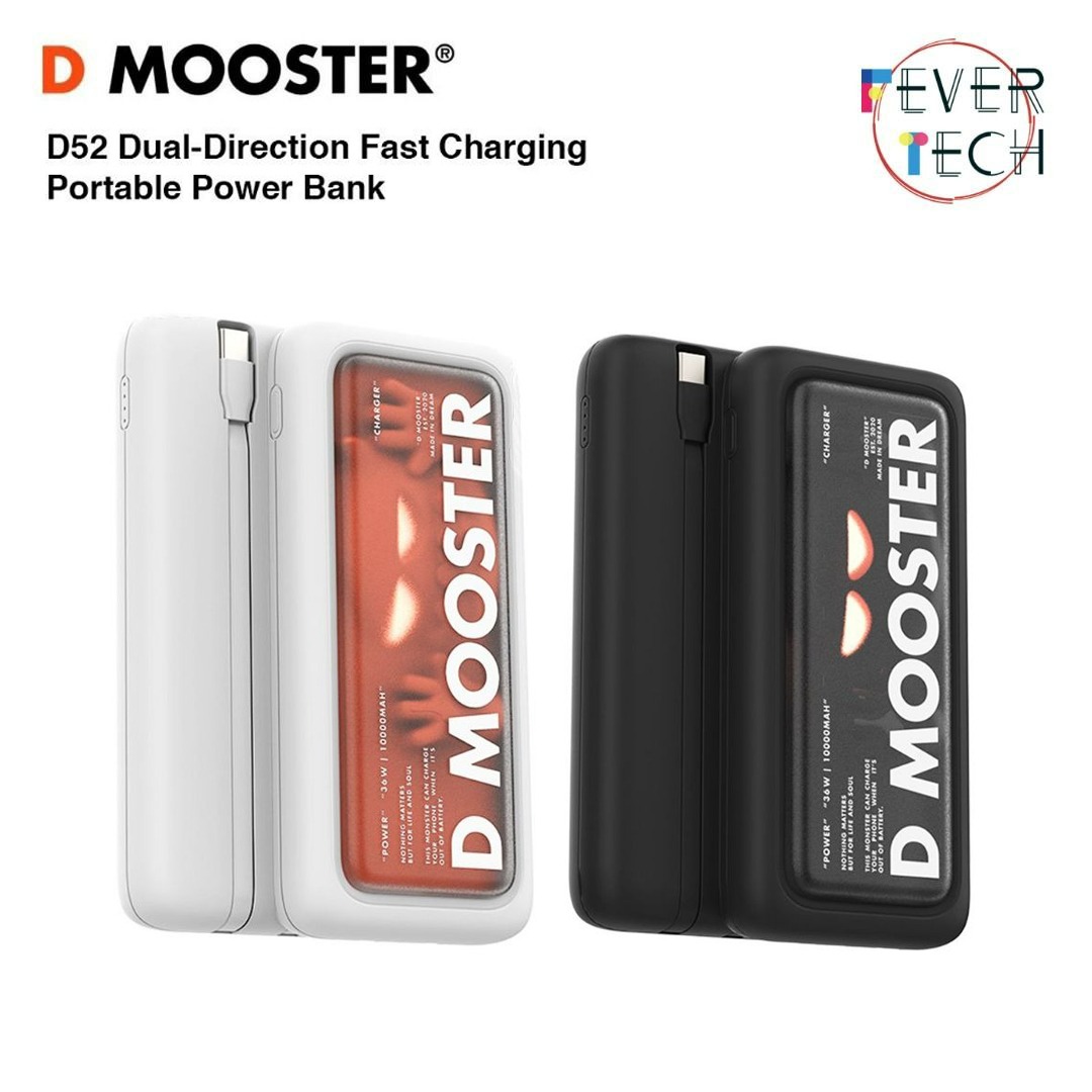 DMOOSTER D52 Dual-Direction Fast Charging Portable Power Bank: 10000mAh ...