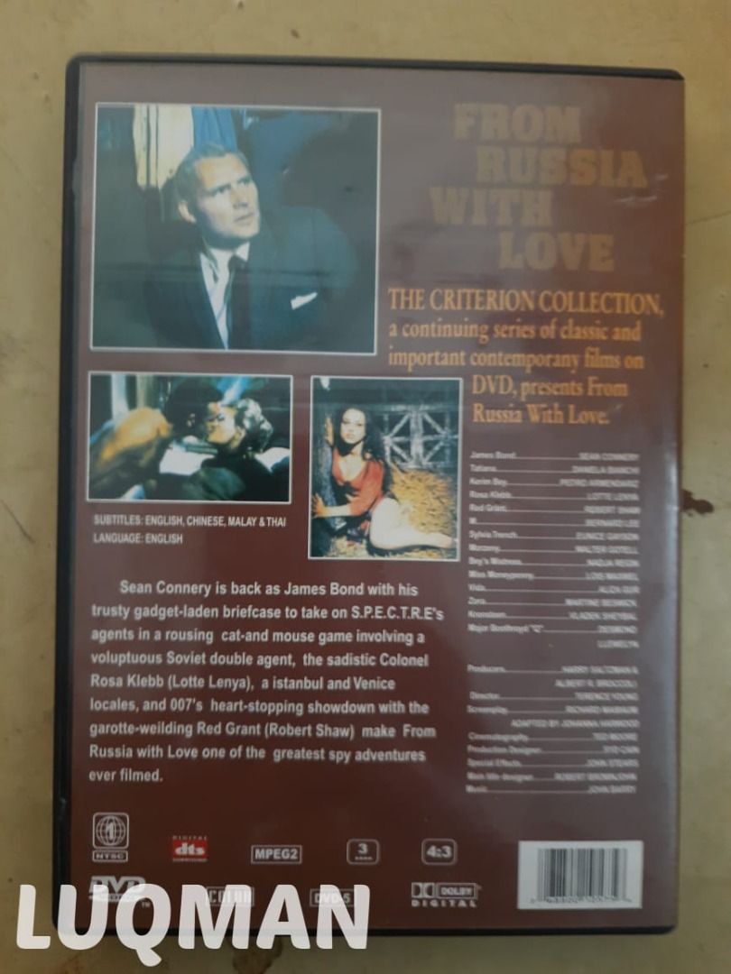 DVD James Bond From Russia With Love 1963, Hobbies & Toys, Music ...