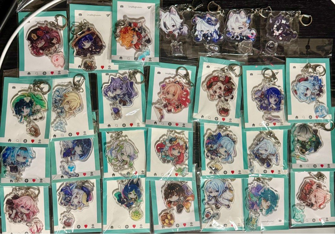 Genshin Impact Keychain Arlecchino Furina Nevuillette Wriothesley ...