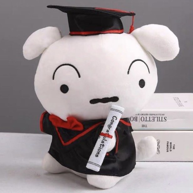 Graduation Cartoon Soft Toy | Shin Chan's Dog Xiao Bai, Hobbies & Toys ...