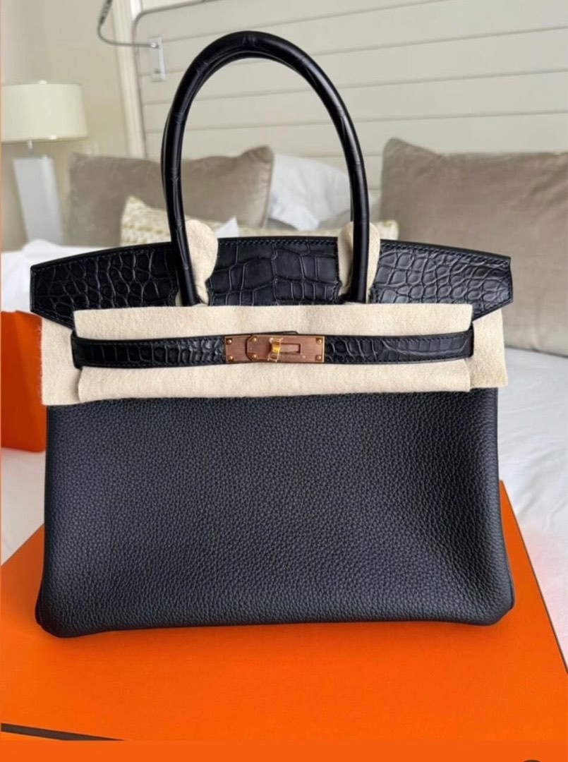 Hermes Birkin Touch Black in Aligator Skin GHW, Luxury, Bags & Wallets ...