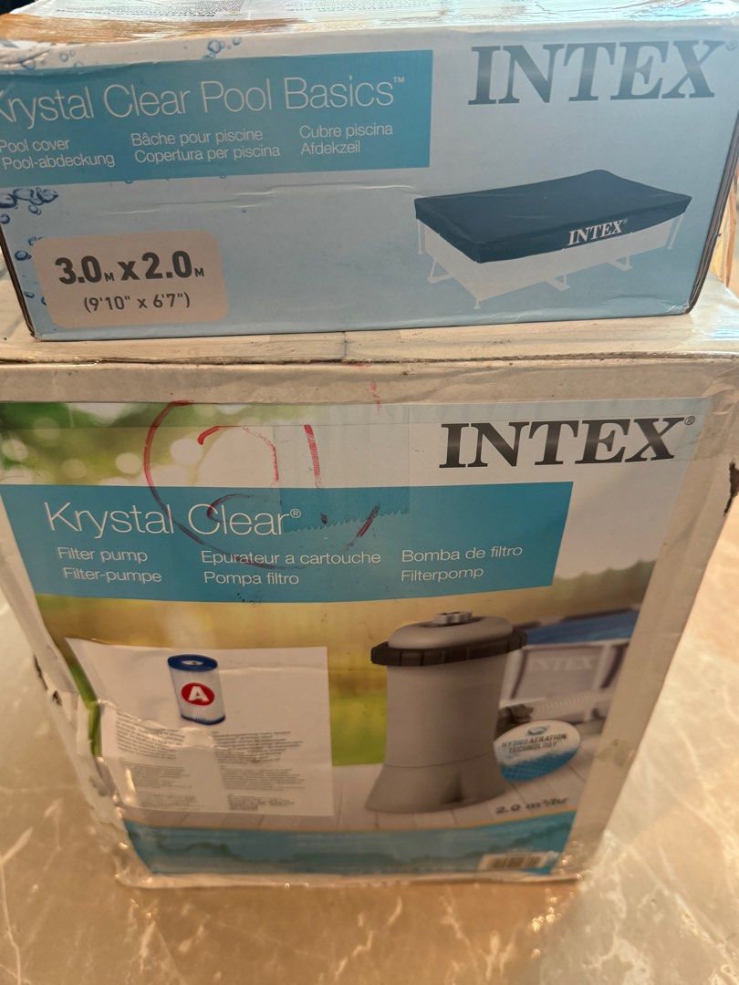 Intex pompa filter kolam renang & penutup kolam renang 3x2 m (gratis ...