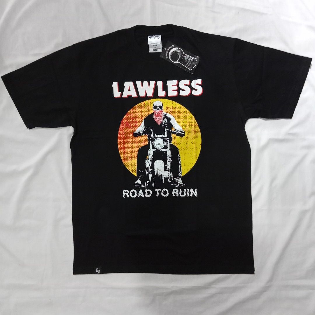 Kaos lawless jakarta, Fesyen Pria, Pakaian , Atasan di Carousell