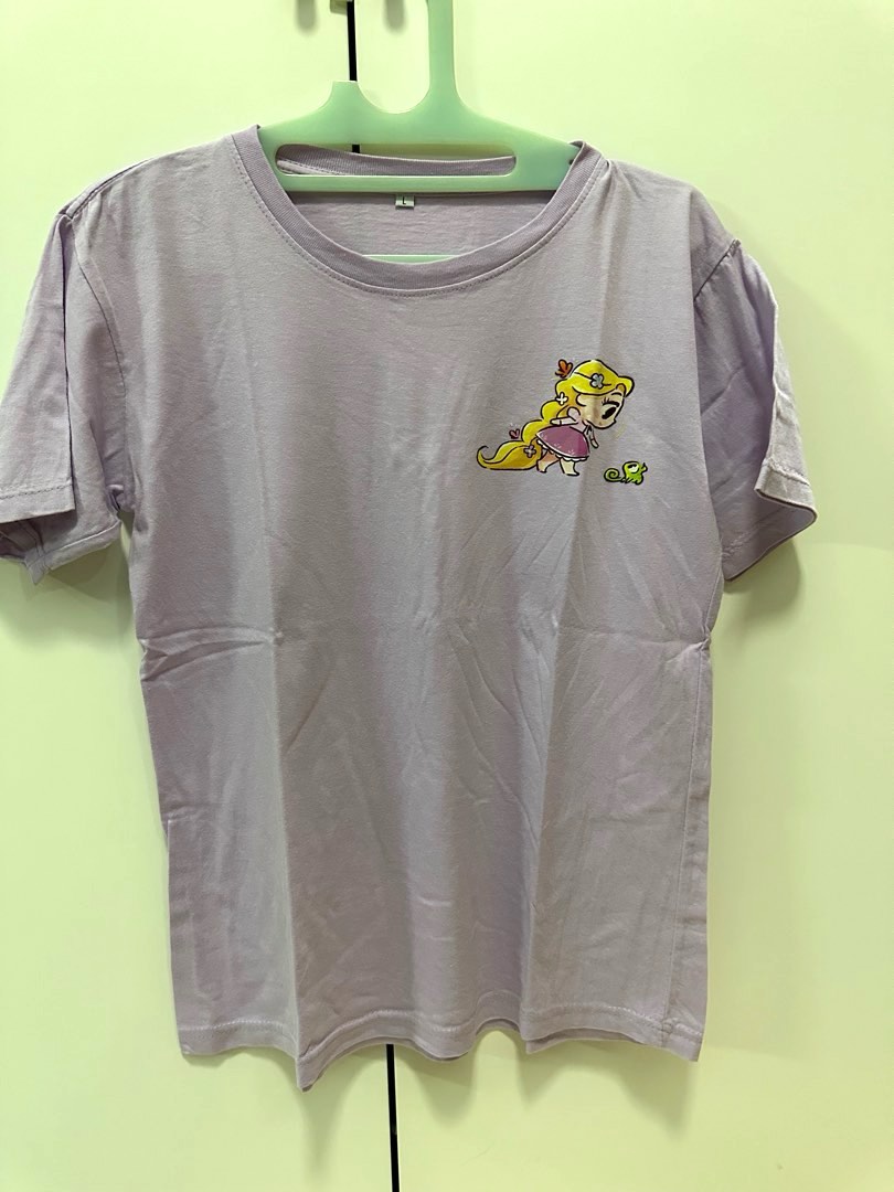 Kaos Rapunzel Princess Ungu, Fesyen Wanita, Pakaian Wanita, Atasan di ...