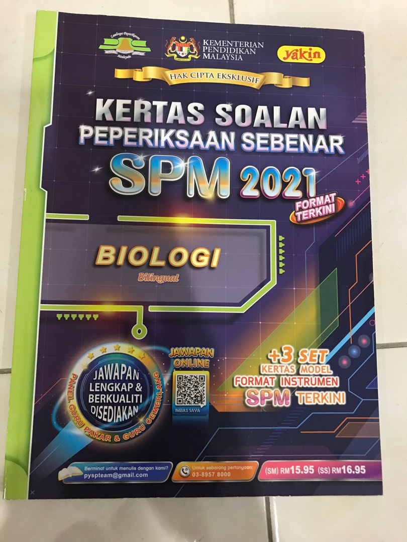 KERTAS SOALAN PEPERIKSAAN SEBENAR SPM 2021 BIOLOGI BILINGUAL, Hobbies ...