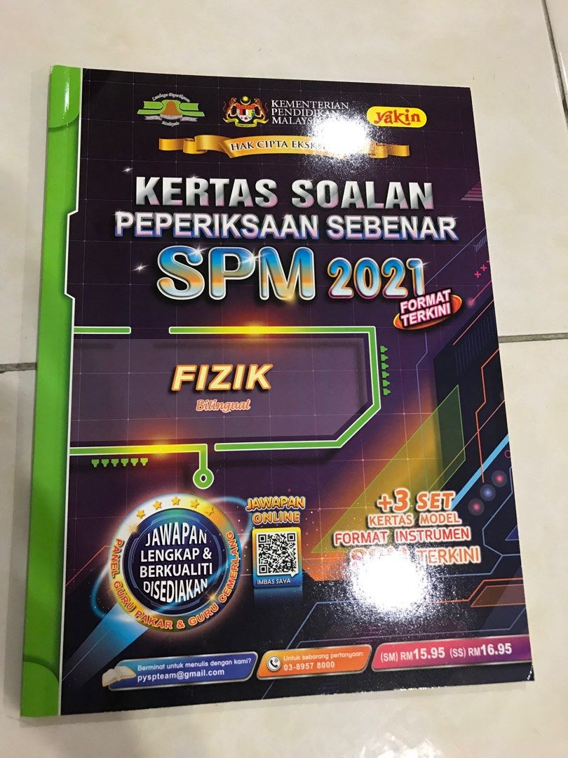 KERTAS SOALAN PEPERIKSAAN SEBENAR SPM 2021 FIZIK BILINGUAL, Hobbies ...